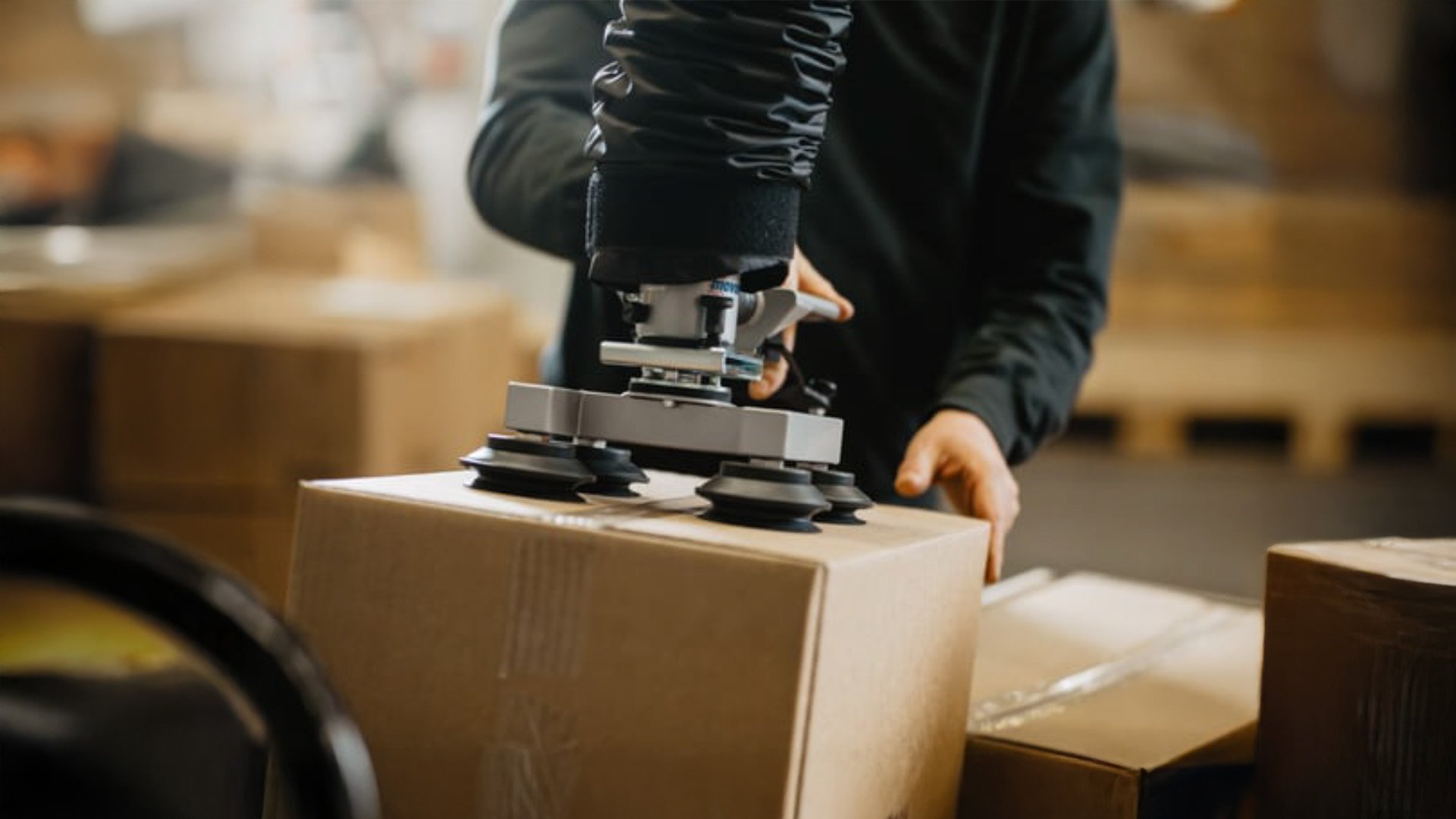 Box Handling - transport for pick and place of heavy boxes or cartons ...